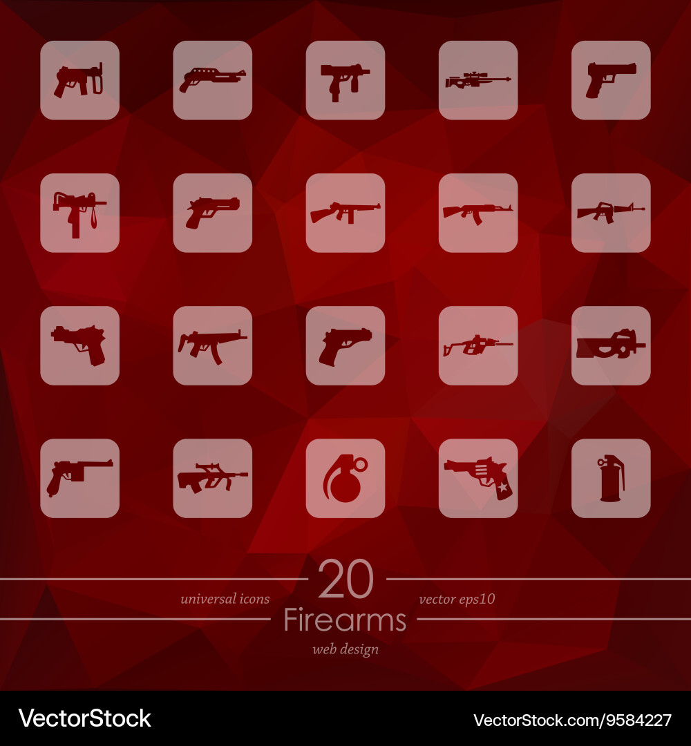 Set of firearms icons Royalty Free Vector Image