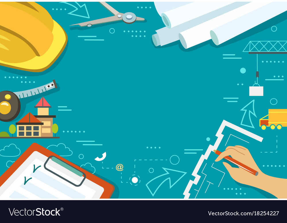Working table architect Royalty Free Vector Image