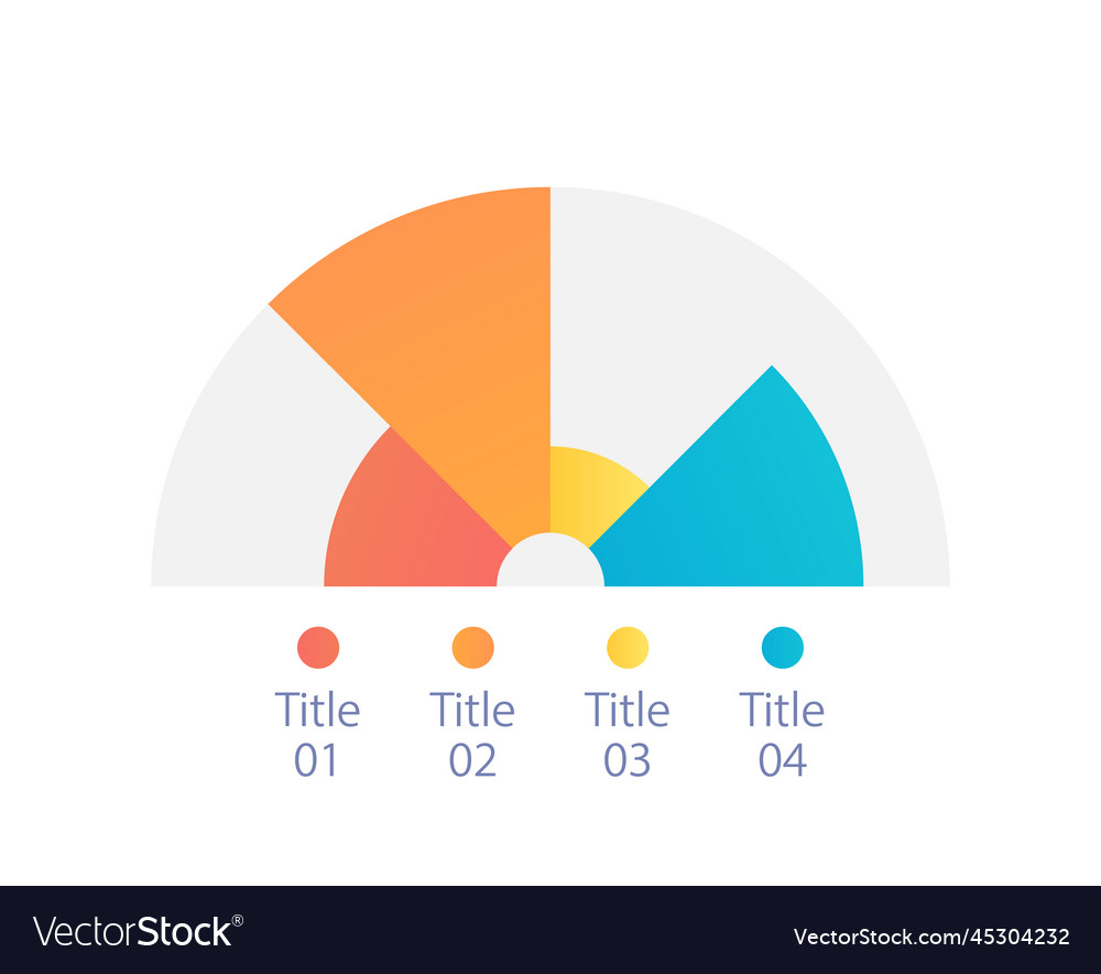 Arc infographic chart design template with four Vector Image
