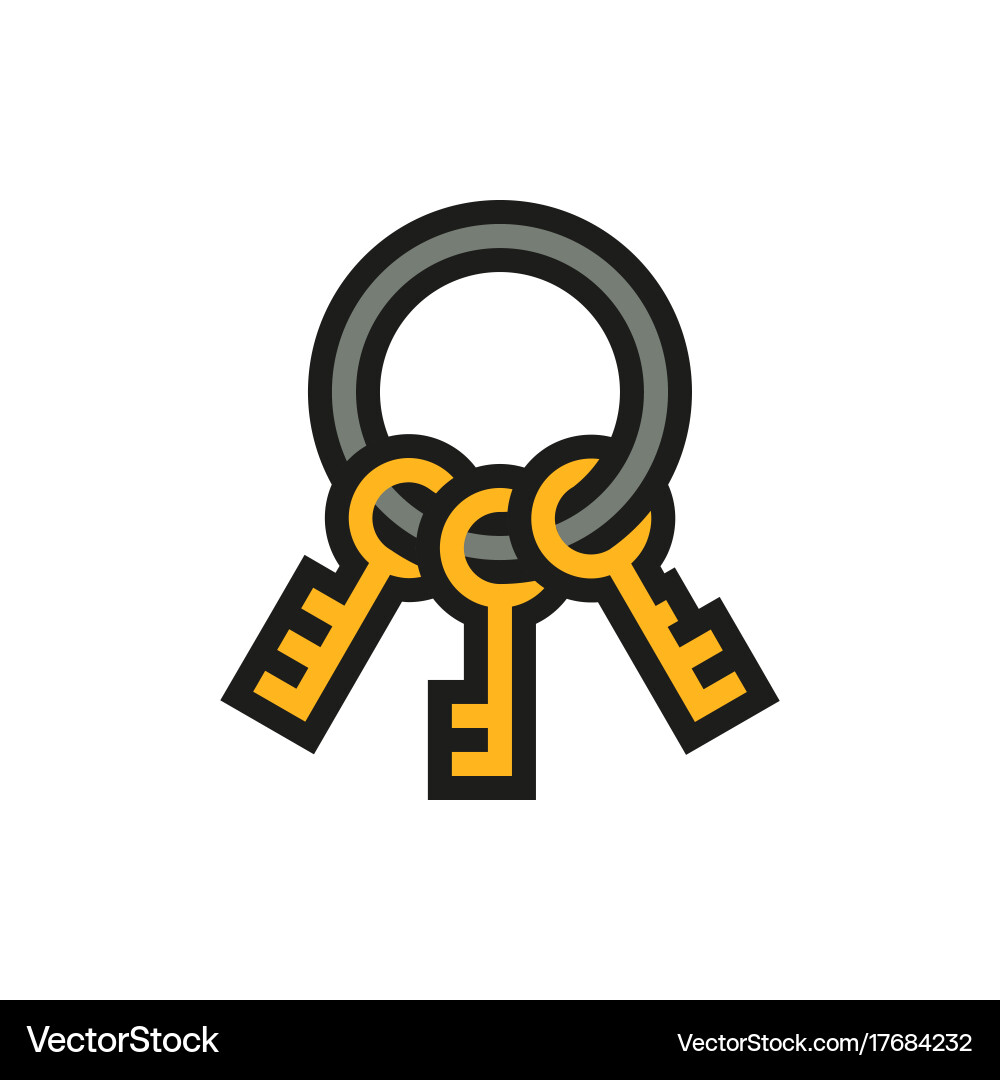 Bunch of keys icon on white background Royalty Free Vector