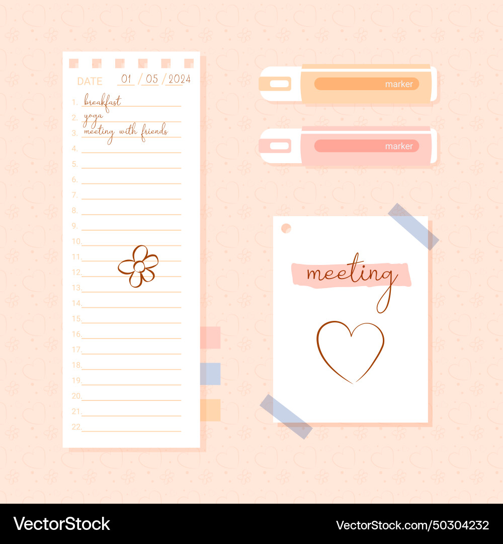 Collage torn paper sheet of notepad sticky memos Vector Image