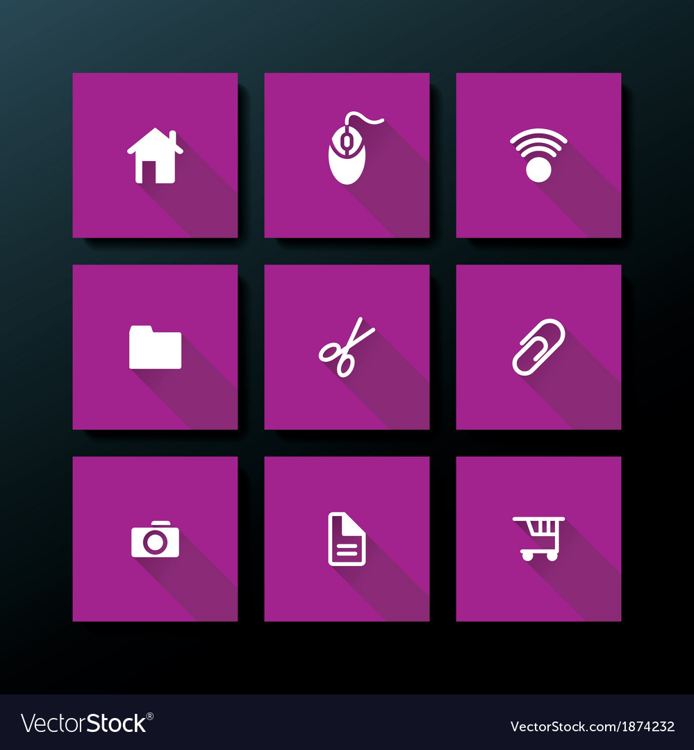 Flat web icon set Royalty Free Vector Image - VectorStock
