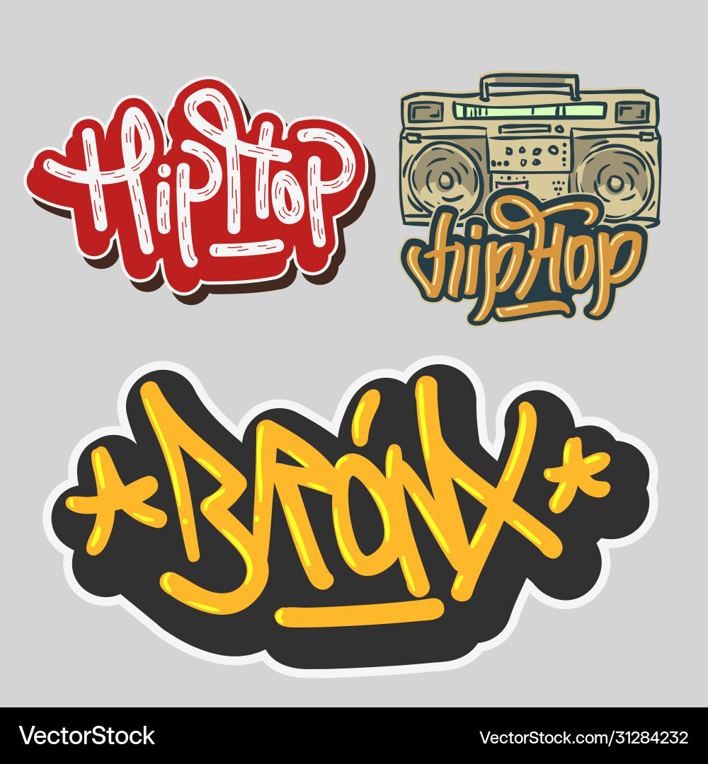 Hip hop rap music related Royalty Free Vector Image