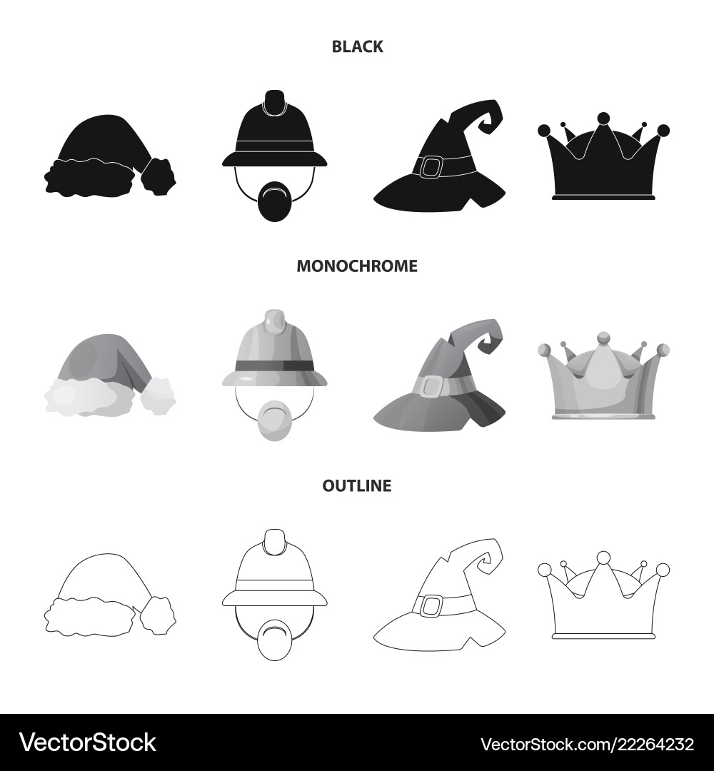 Isolated object of headgear and cap sign set Vector Image