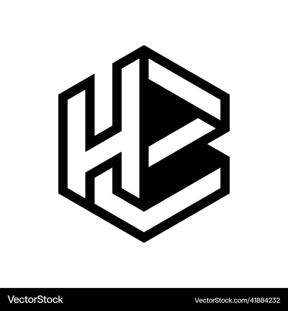 Letter hb geometric business logo design Vector Image