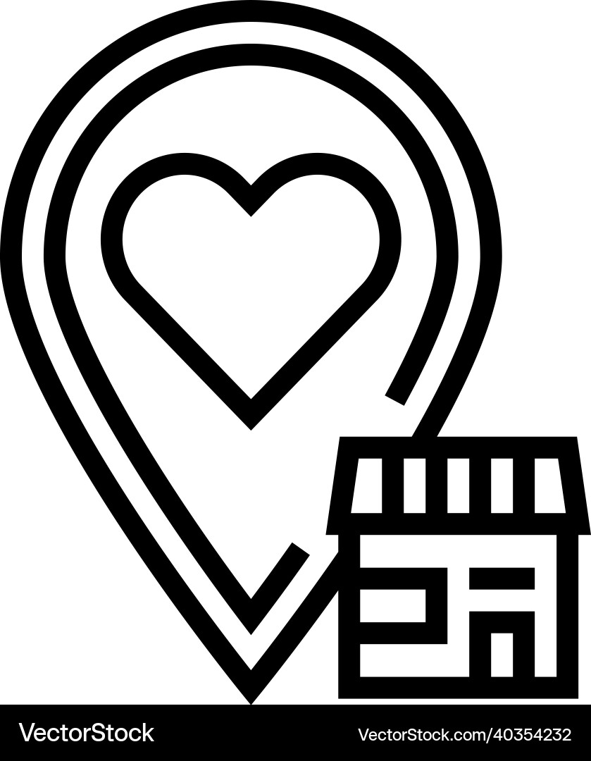 Local business line icon Royalty Free Vector Image