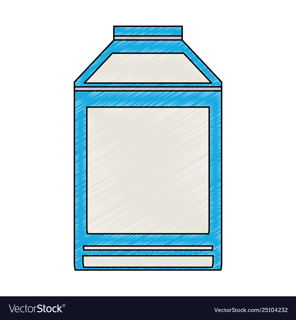 Milk box isolated scribble Royalty Free Vector Image