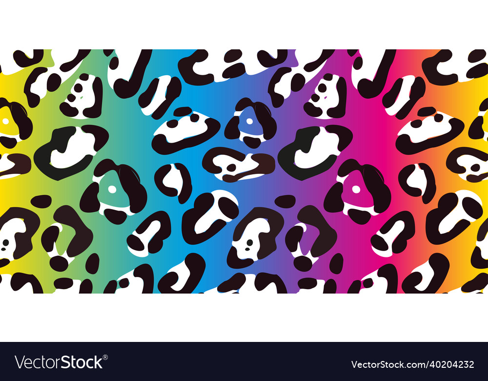 Rainbow leopard seamless pattern Royalty Free Vector Image