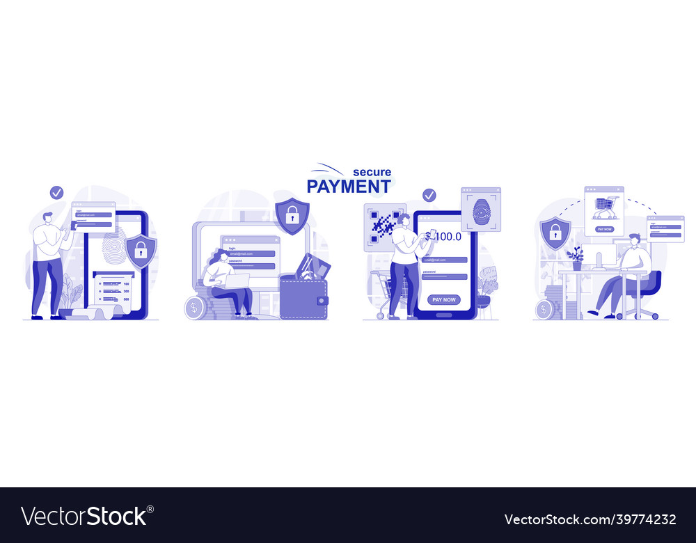 Secure payment web Royalty Free Vector Image - VectorStock