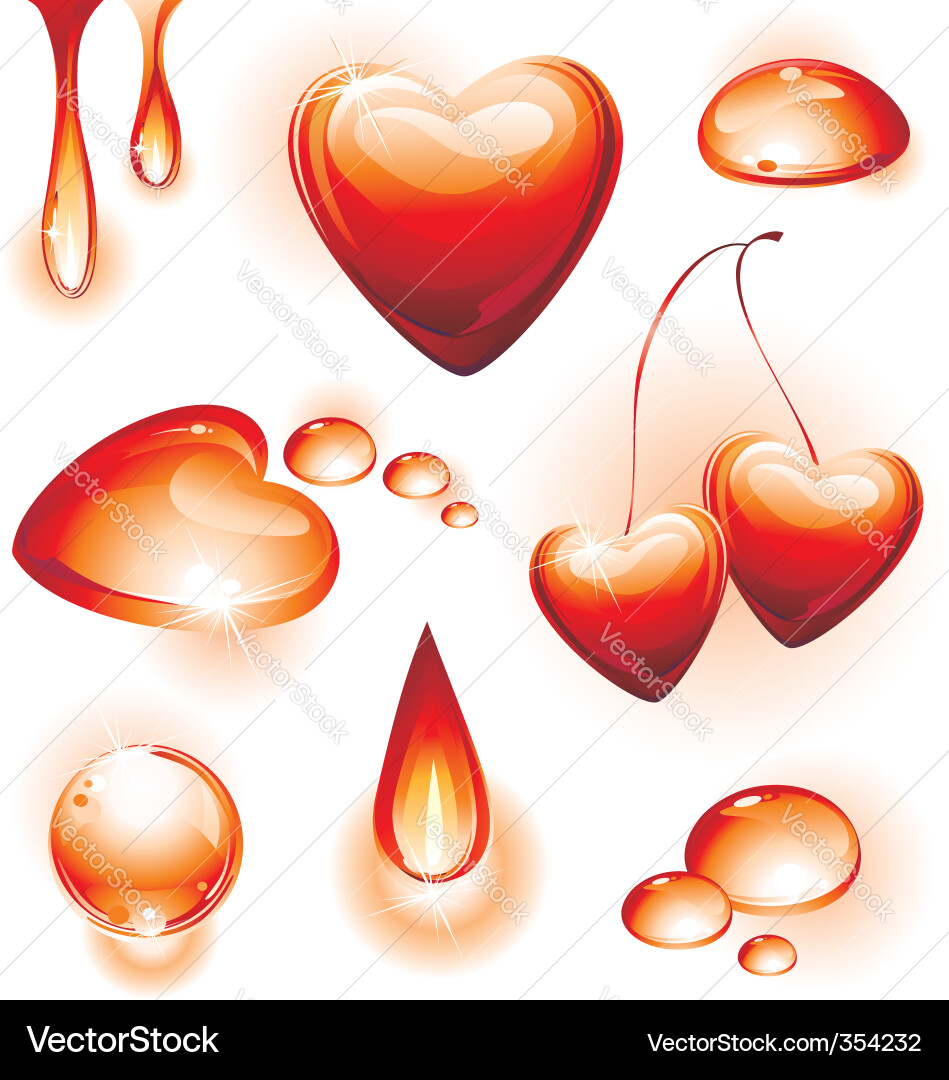 Set of red water design Royalty Free Vector Image
