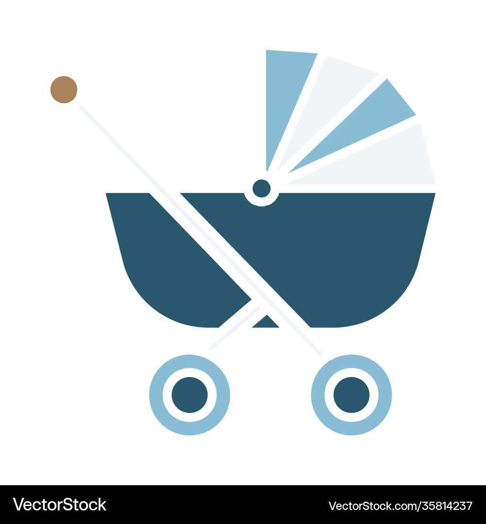Baby stroller color icon design sign Royalty Free Vector