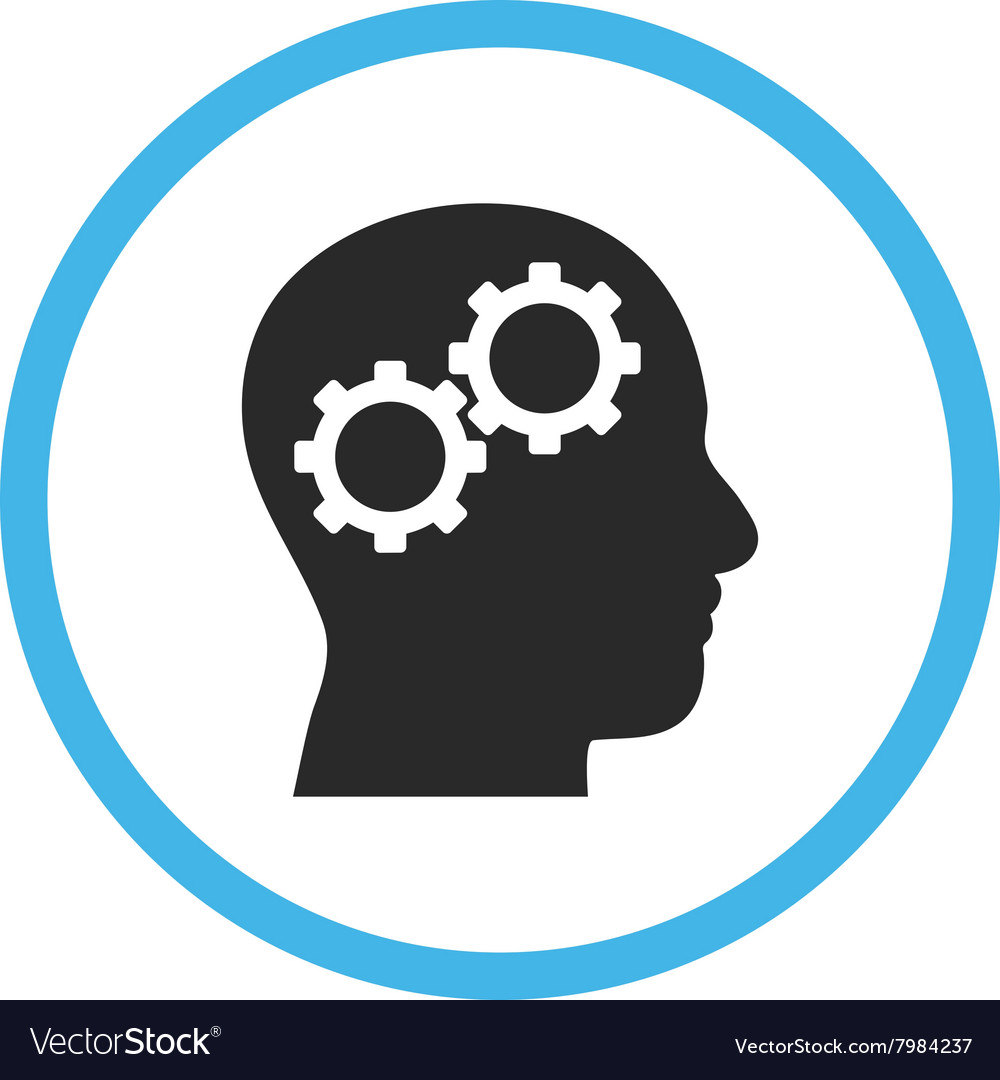 Brain gears flat rounded icon Royalty Free Vector Image Brain gears flat rounded icon Royalty Free Vector Image