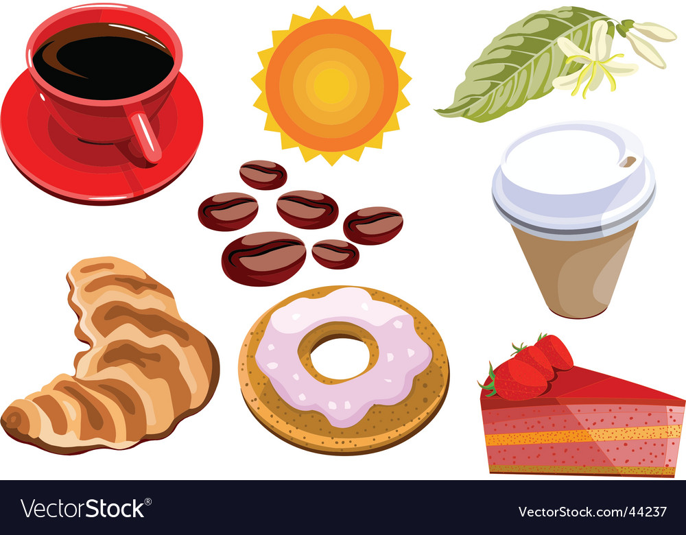 Breakfast elements Royalty Free Vector Image - VectorStock
