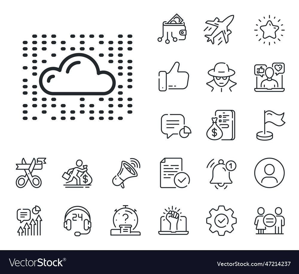 Cloud Computing System Line Icon Internet Data Vector Image