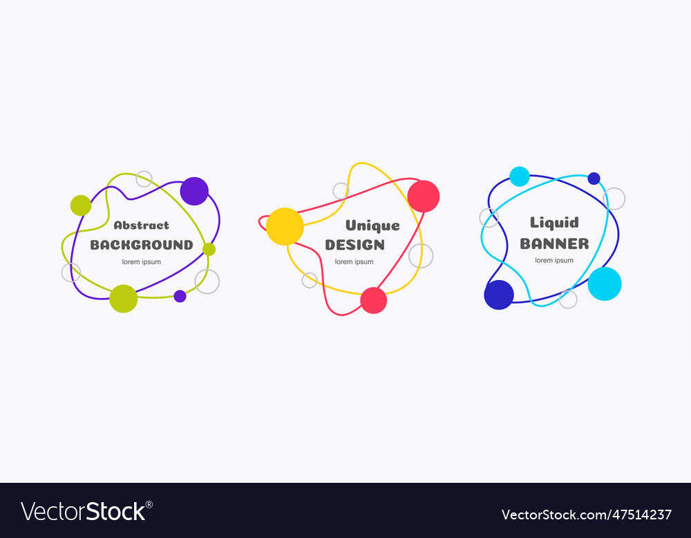 Colorful Line Futuristic Dynamic Shape Set Vector Image