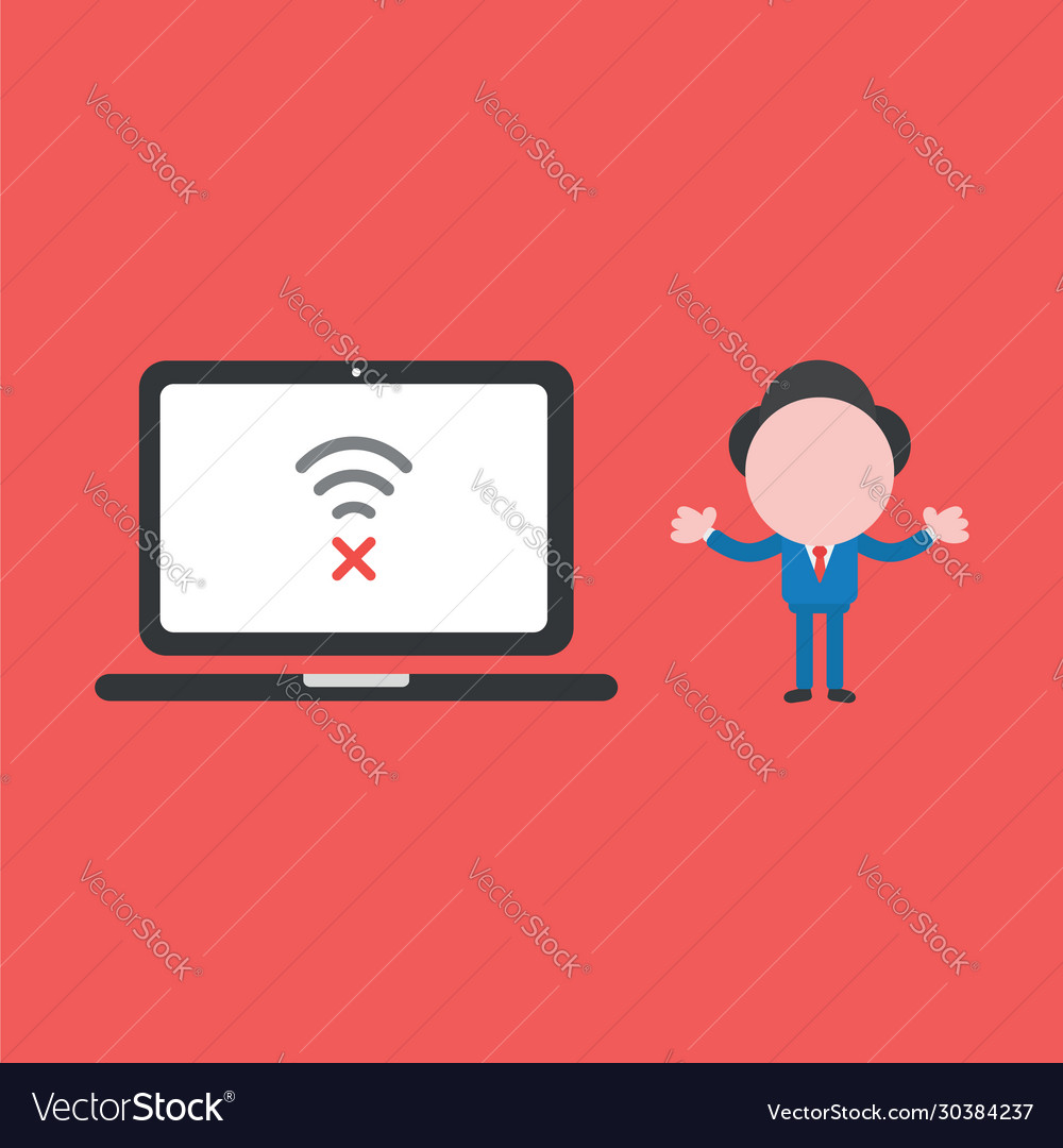 Concept businessman character with laptop Vector Image