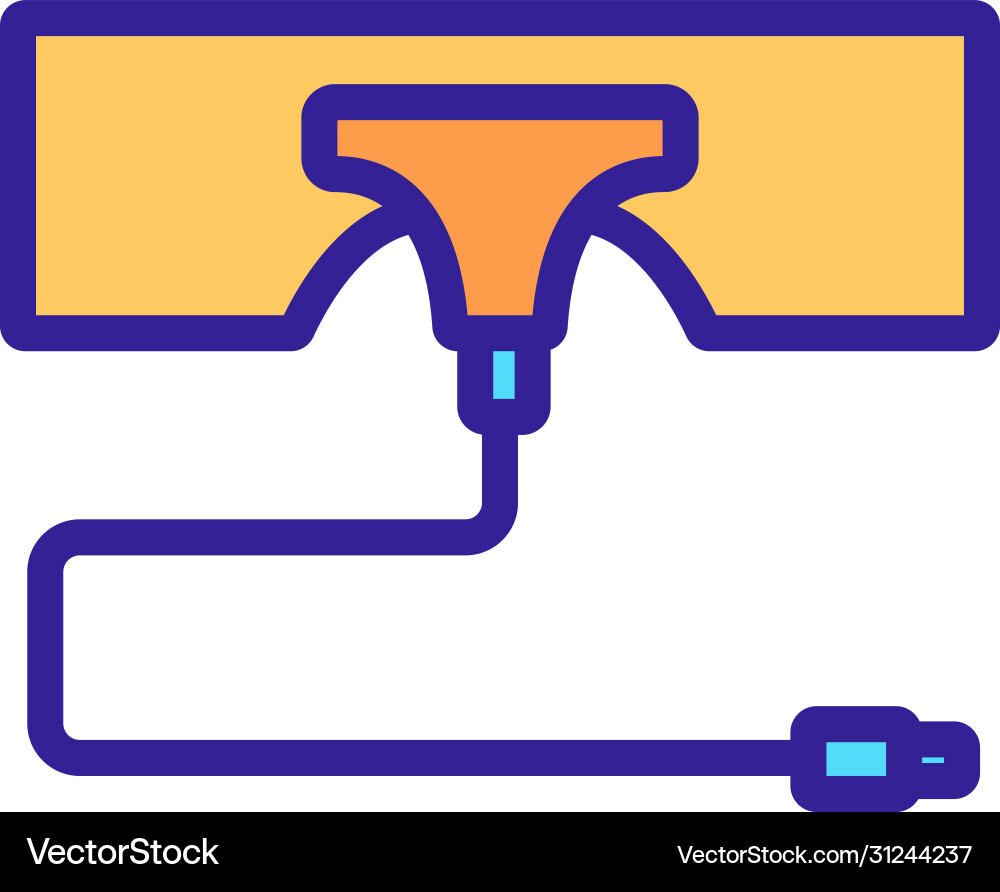 Connected receiver to tv icon outline Royalty Free Vector