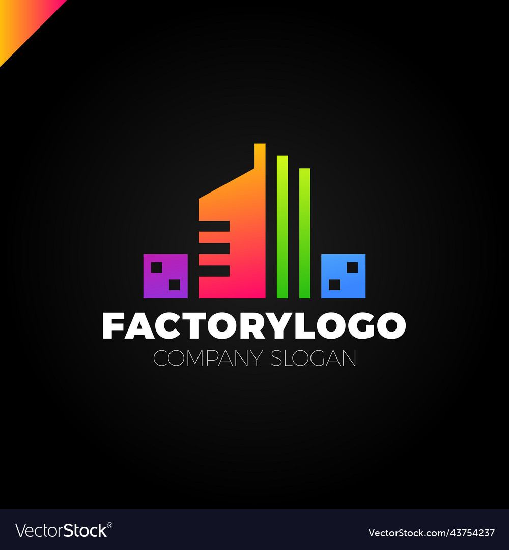 Construction firm factory or manifacture logo Vector Image Construction firm factory or manifacture logo Vector Image
