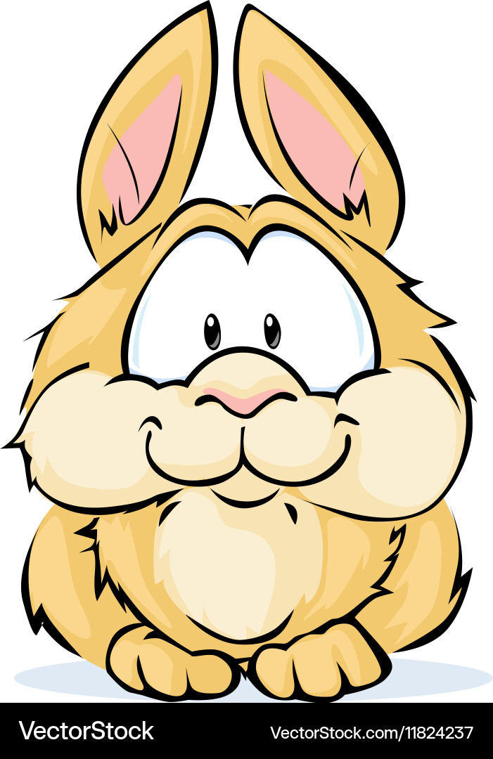 Cute bunny sitting isolated on white background Vector Image