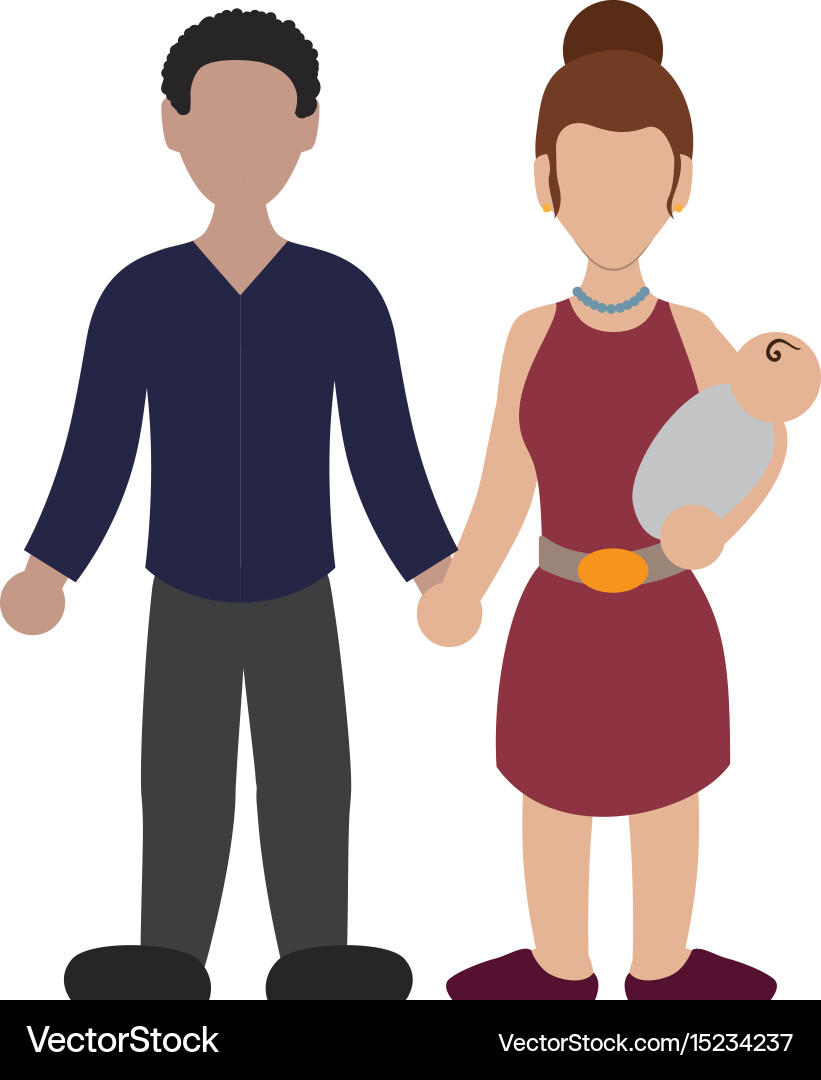 Family faceless together Royalty Free Vector Image