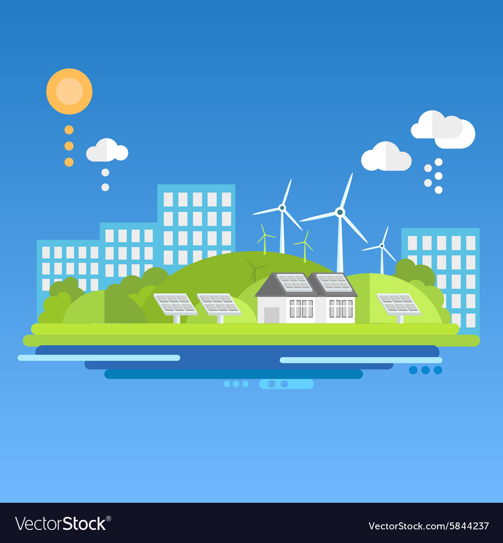 Flat design concepts for ecology Royalty Free Vector Image