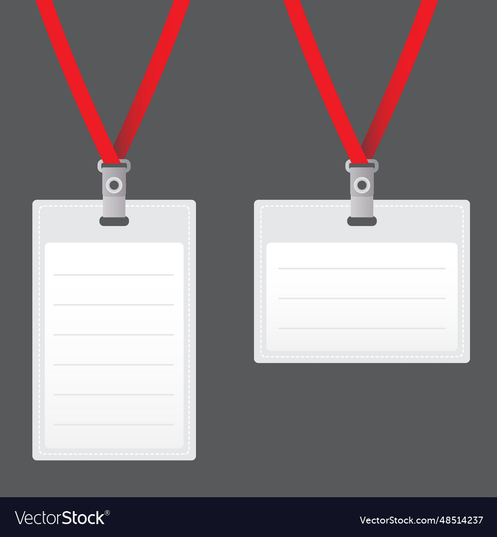 Lanyard with tag badge holder Royalty Free Vector Image
