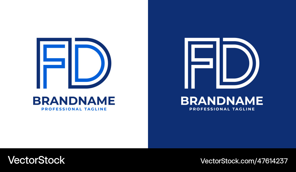 Buchstaben fd-Linie Monogramm-Logo für jede Vektorbild
