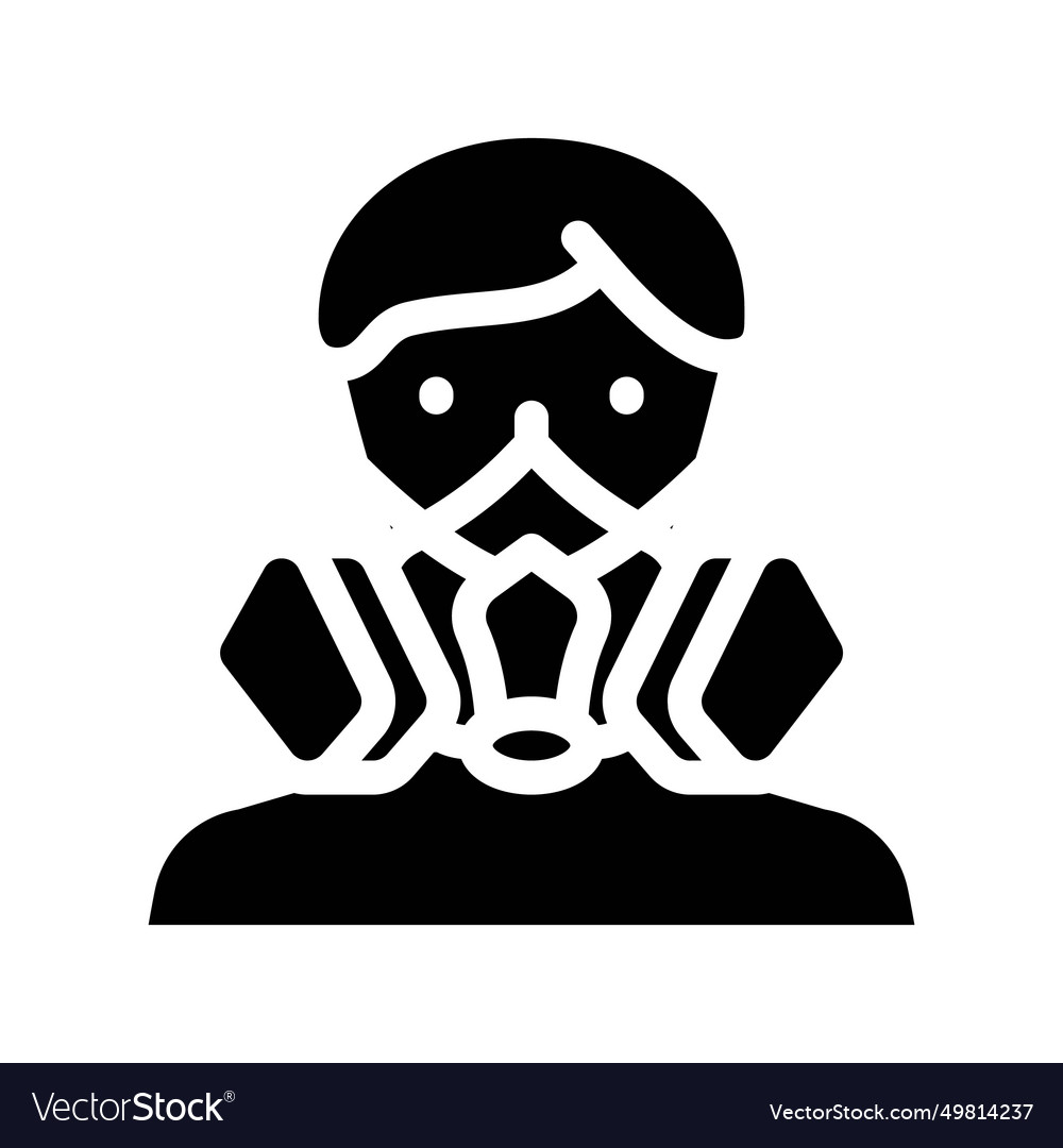 Mining mask face glyph icon Royalty Free Vector Image Mining mask face glyph icon Royalty Free Vector Image