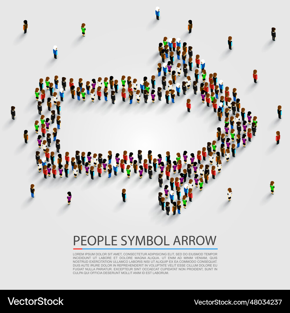 People arrow isometric arrow group sign Royalty Free Vector