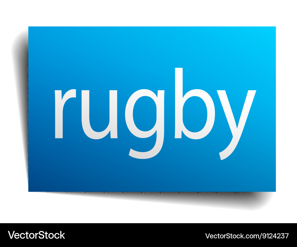 Rugby blue paper sign on white background Vector Image