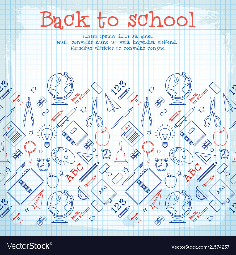 School elements background Royalty Free Vector Image
