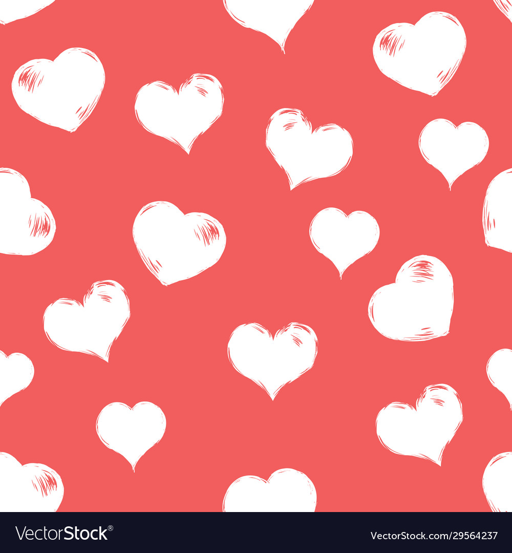 Seamless hearts pattern background Royalty Free Vector Image
