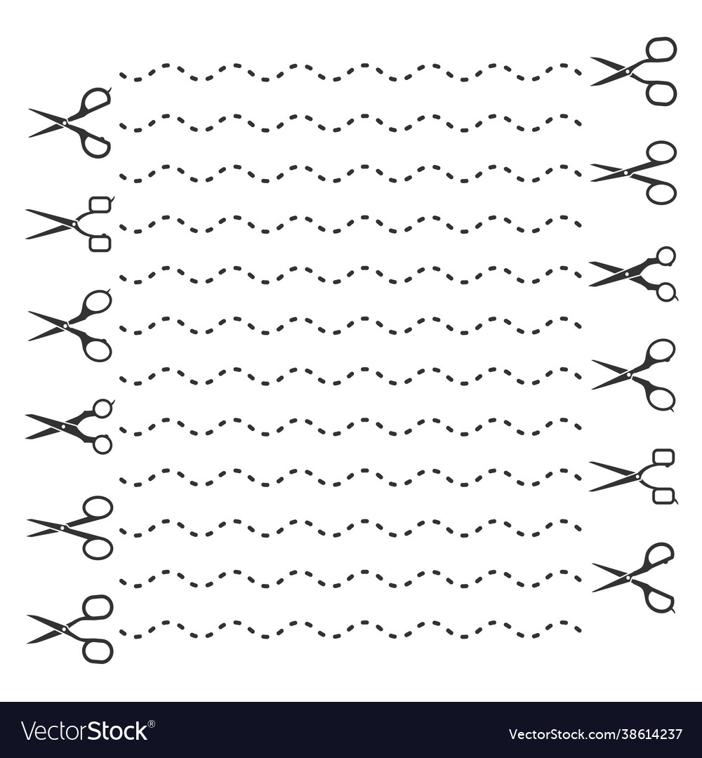 Set cutting scissors Royalty Free Vector Image