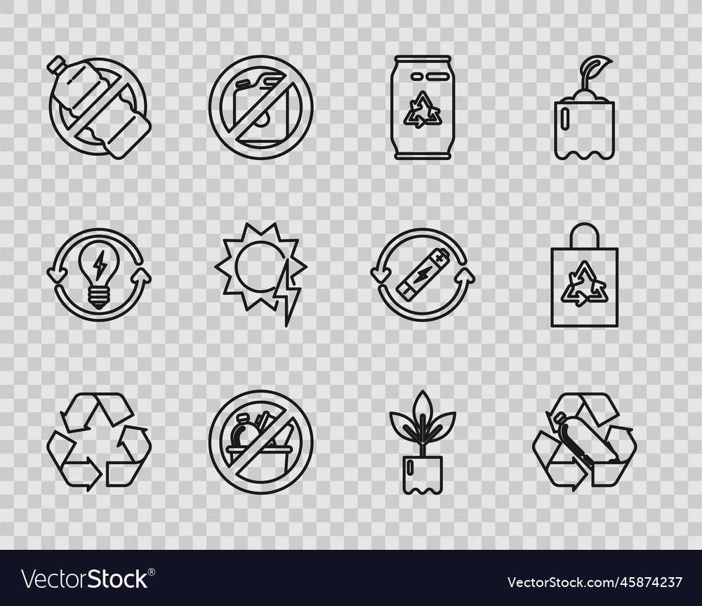 Set line recycle symbol recycling plastic bottle Vector Image