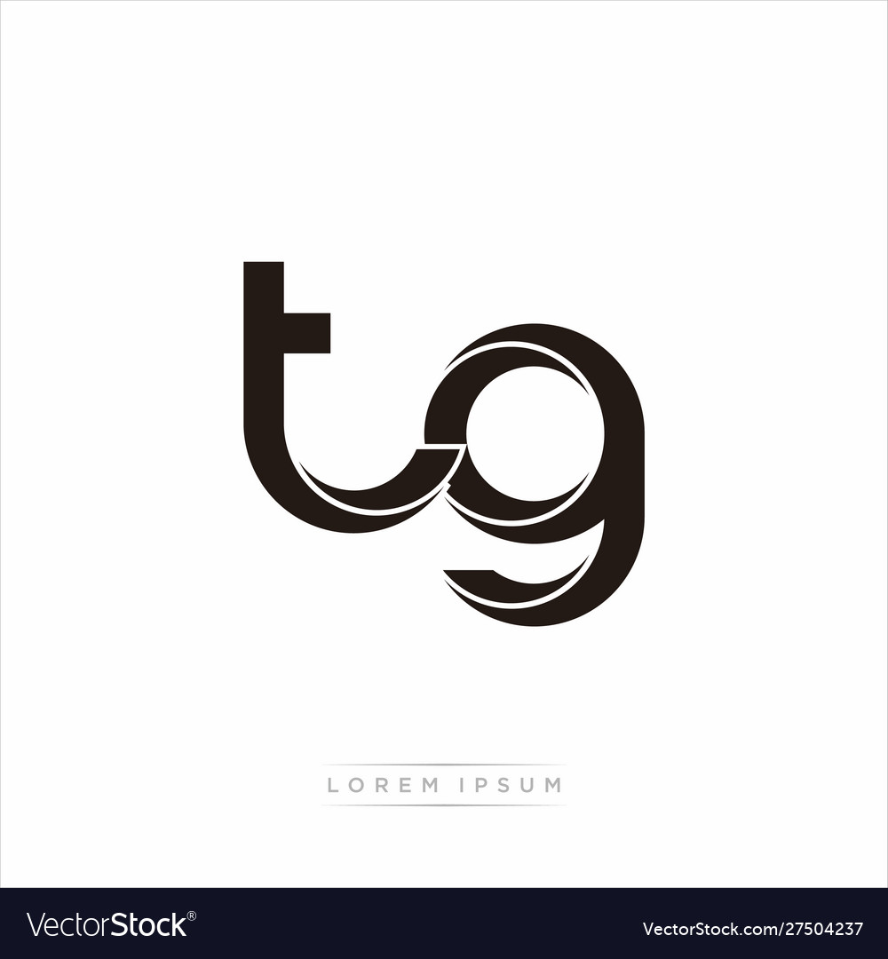 Tg initial letter split lowercase modern monogram Vector Image