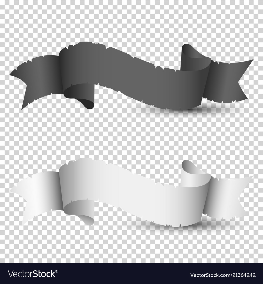 Black and white vintage paper ribbon banners Vector Image Black and white vintage paper ribbon banners Vector Image