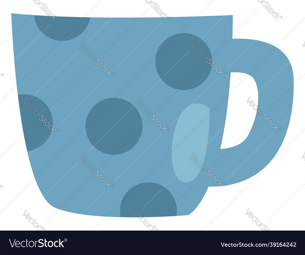 Blue mug on a white background Royalty Free Vector Image