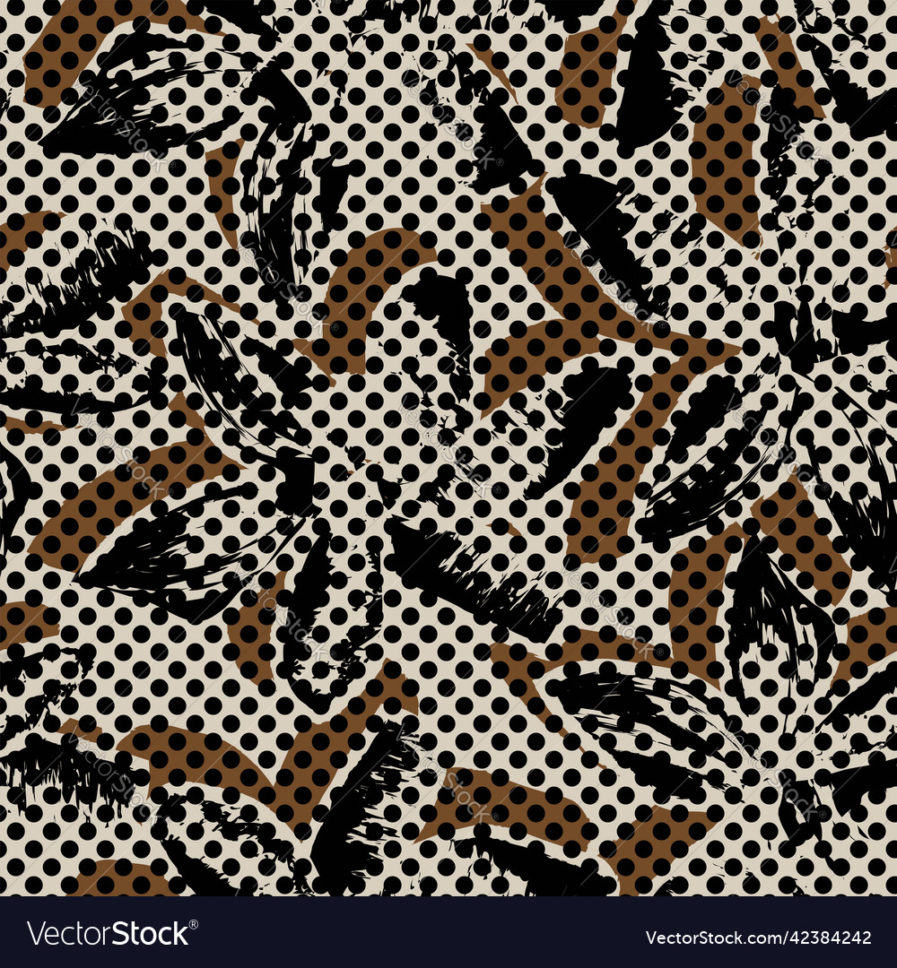 Floral dotted seamless pattern design Royalty Free Vector