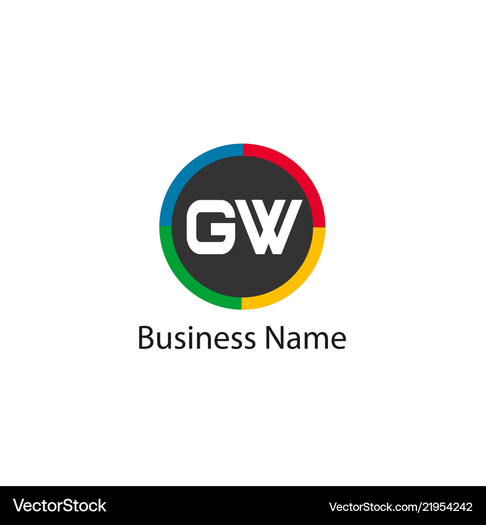 Initial letter gw logo template design Royalty Free Vector