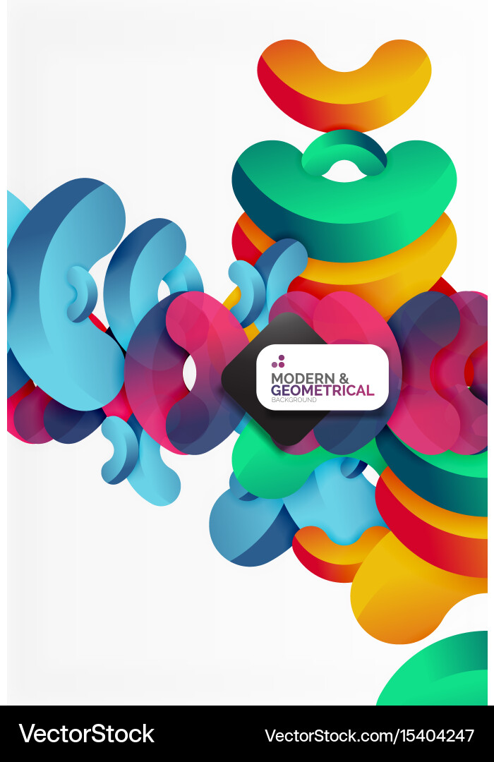 Abstract color geometric round shapes on white Vector Image