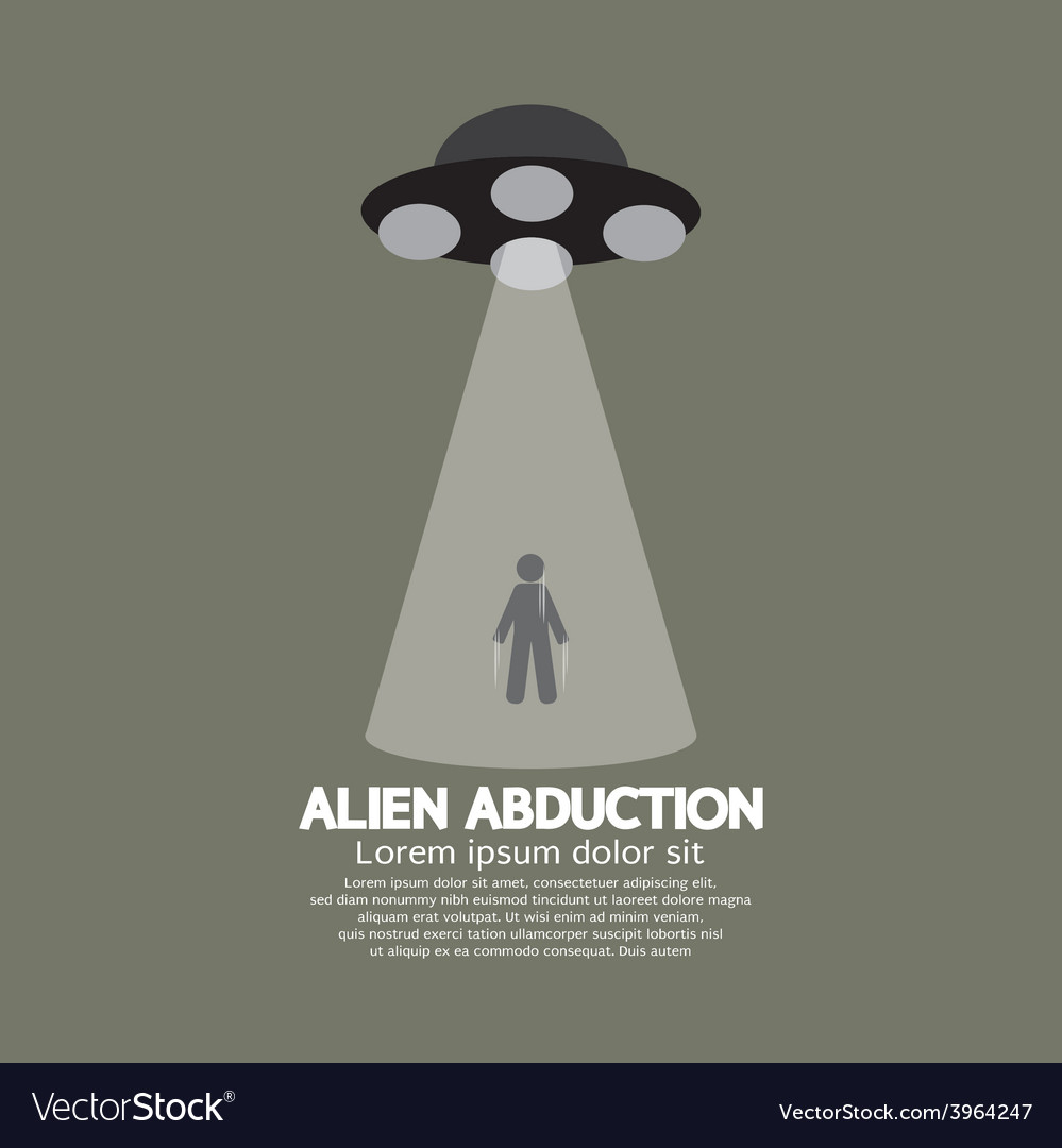 Alien Abduction With UFO Spaceship Royalty Free Vector Image