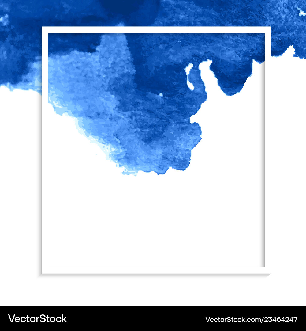 Blue watercolor stain banner Royalty Free Vector Image