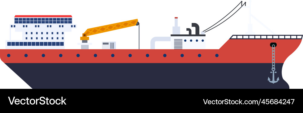 Cargo ship flat icon tanker marine transport Vector Image