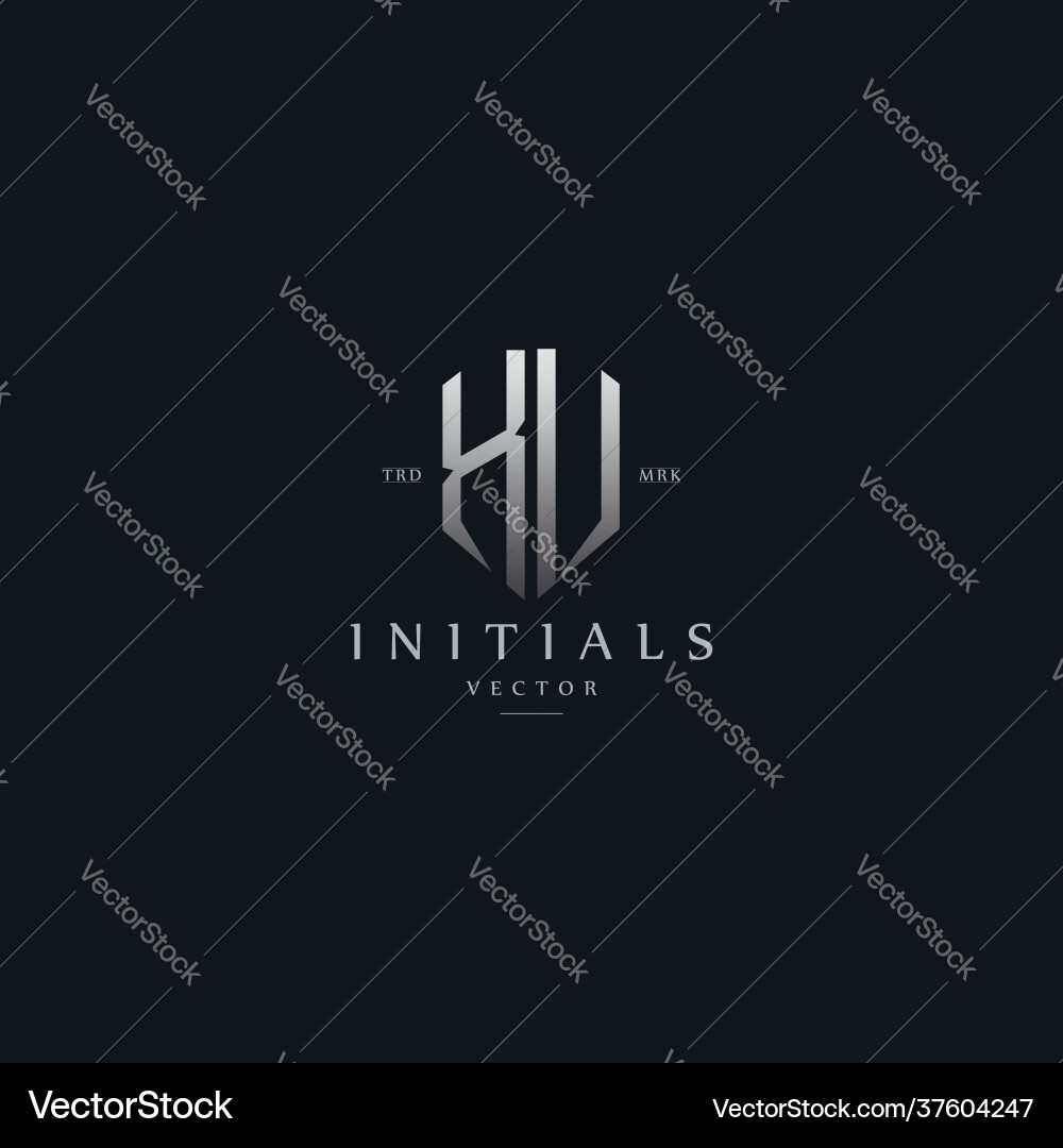 Classy xv vintage metal monogram logo elegant Vector Image