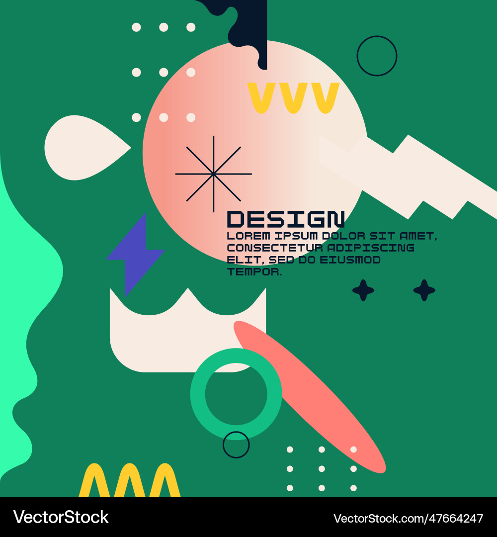 Composition with geometric shapes abstract Vector Image
