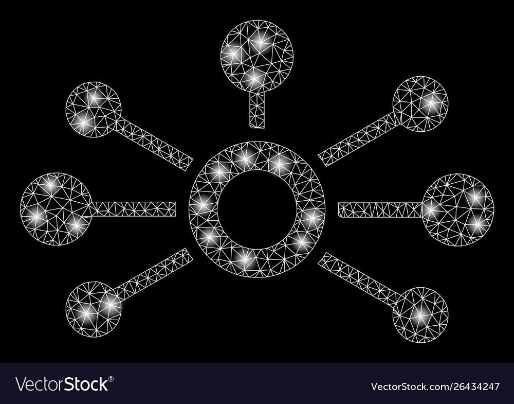 Flare mesh wire frame connections with spots Vector Image