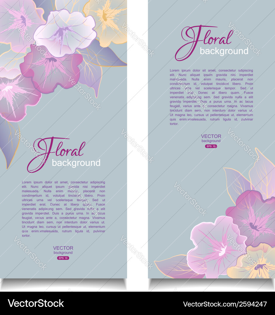 Floral Banners Transparent Flowers Royalty Free Vector Image