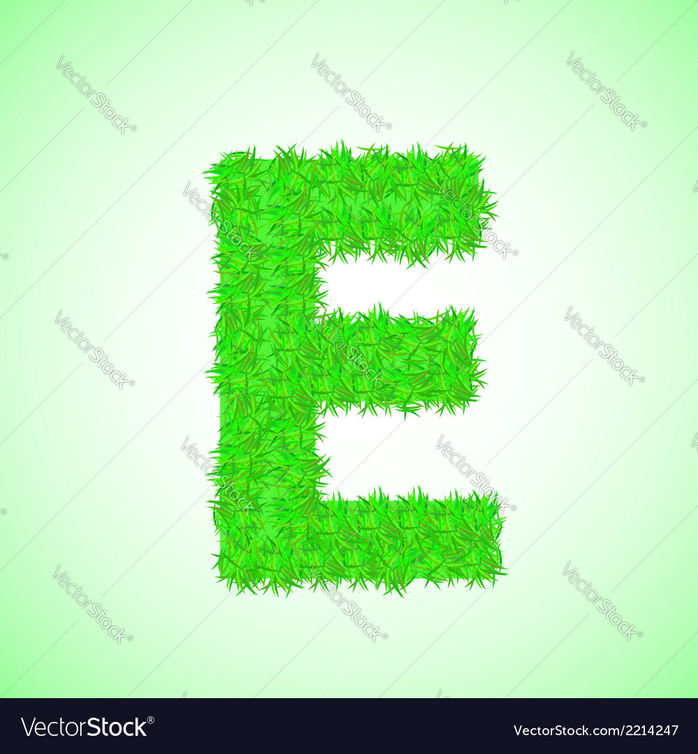 Grass letter e Royalty Free Vector Image - VectorStock