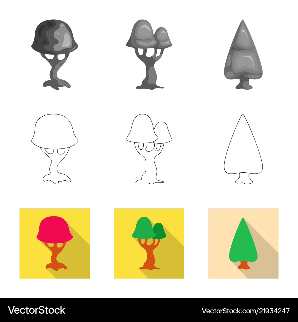 Isolated object of tree and nature sign Royalty Free Vector
