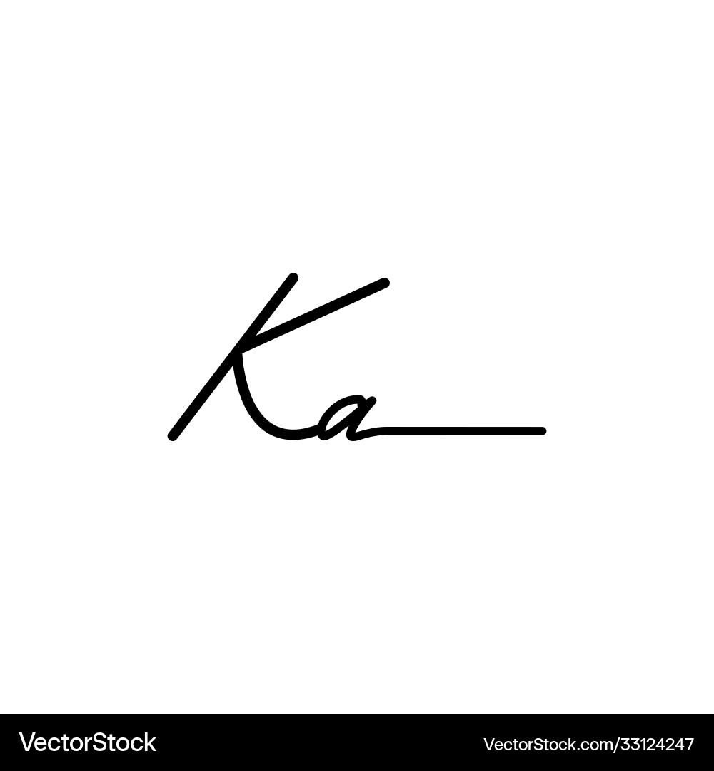 Letter ka signature logo template Royalty Free Vector Image
